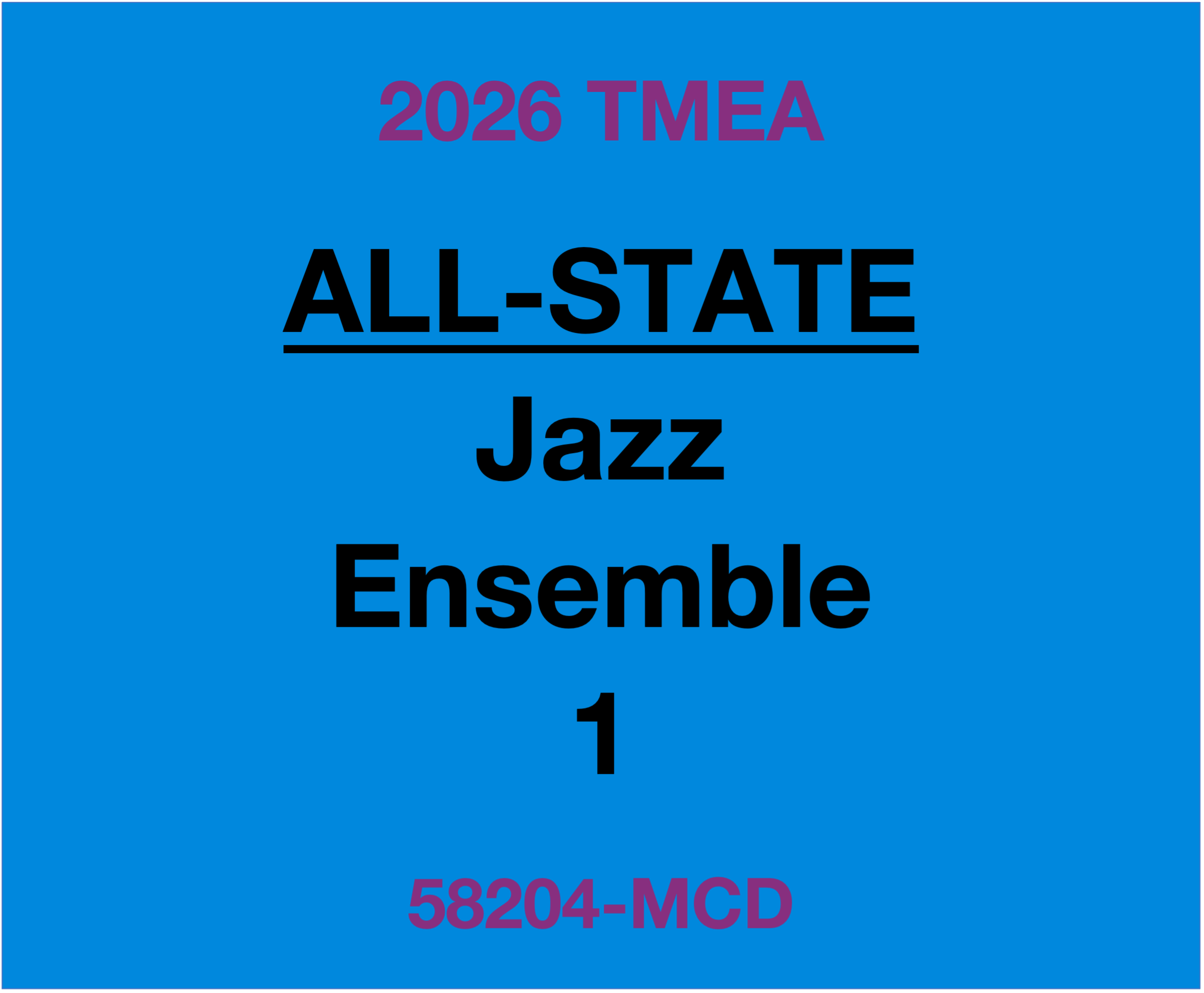 58204-MCD: 2026 TMEA All-State Jazz Ensemble 1 | MarkRecords.net